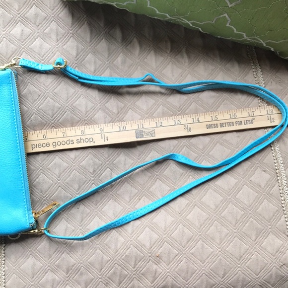 Bags | Crossbody Turquoise Blue Bag Zipper Top Opens To Lots Of Storage ...